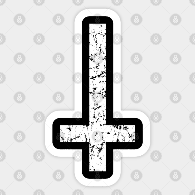 Upside Down Inverted Cross | Occult Satanic - Cross - Sticker | TeePublic